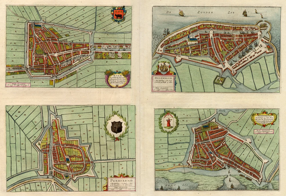 Edam - Medemblik - Purmerend - Monnickendam by Joan Blaeu. | Sanderus ...