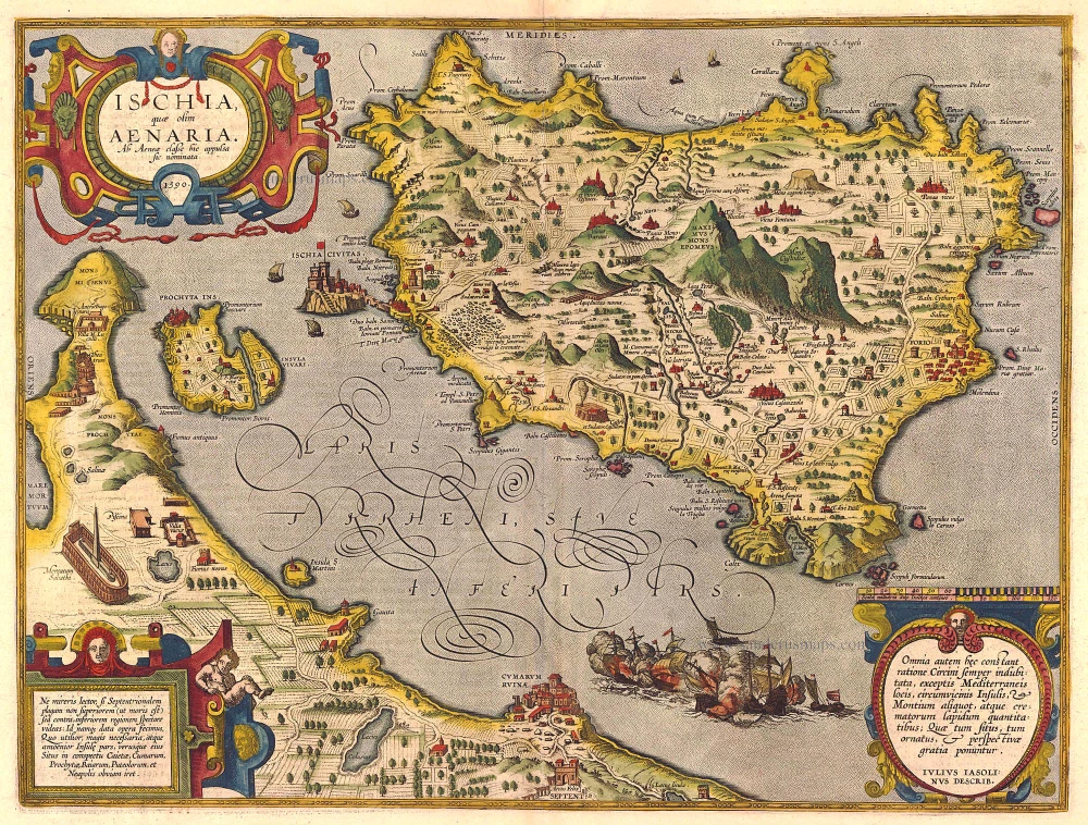 Antique map of Ischia by Ortelius A. | Sanderus Antique Maps - Antique ...