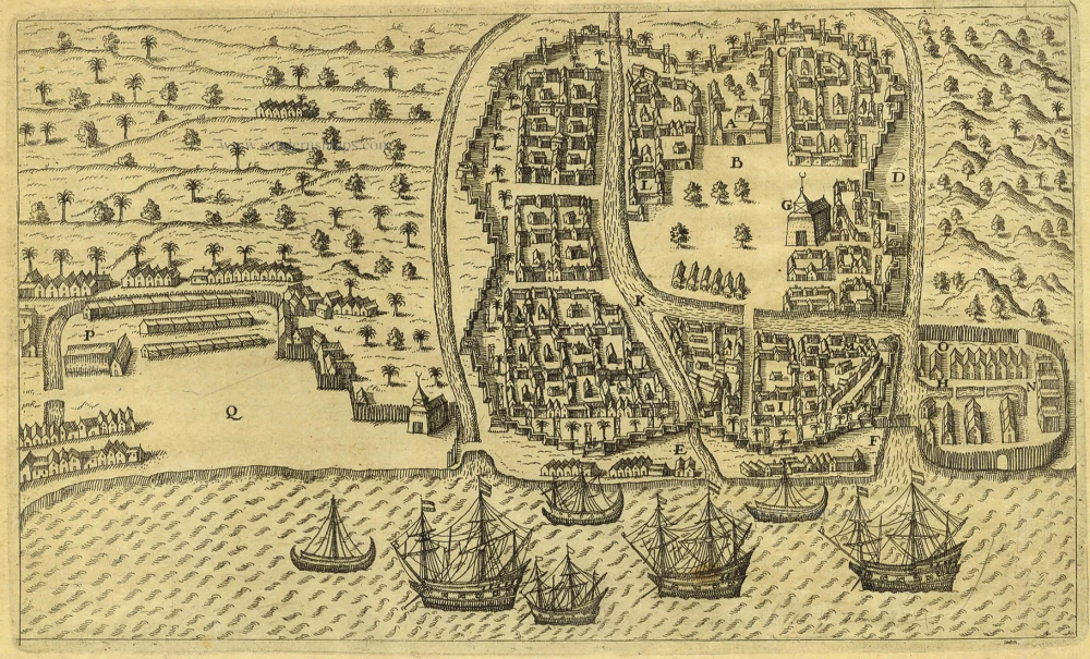 Antique map of Bantam by de Bry J.Th. | Sanderus Antique Maps - Antique ...