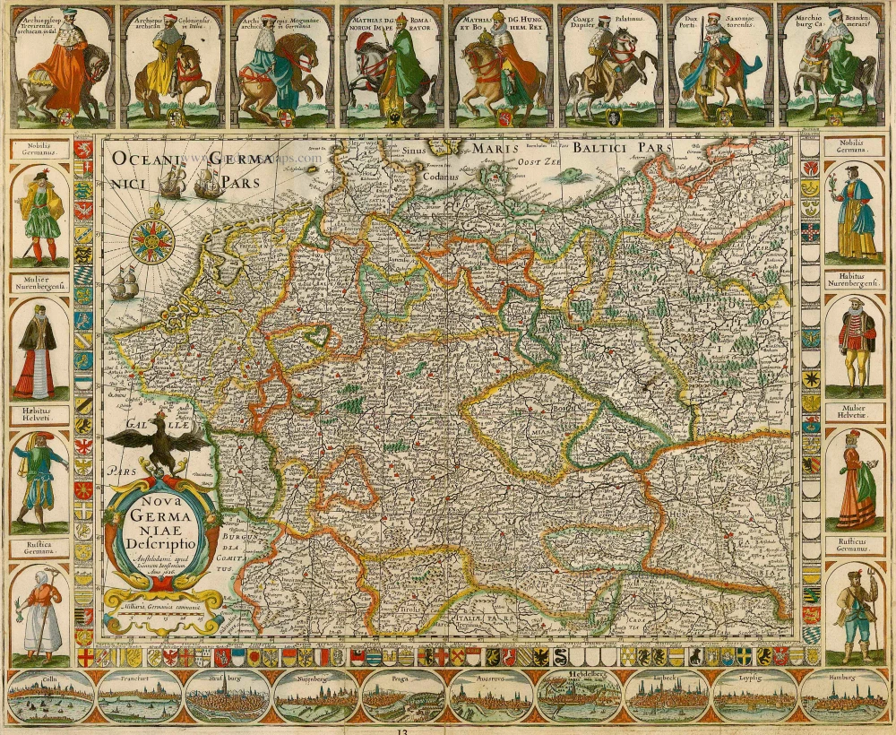 GERMANY by Joannes Janssonius | Sanderus Antique Maps - Antique Map Webshop
