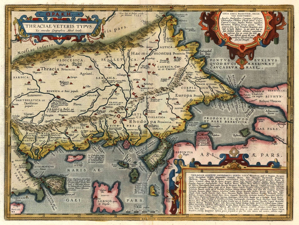 Antique map of Thrace by A. Ortelius | Sanderus Antique Maps - Antique ...