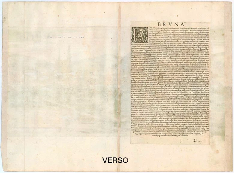 Brno, by Georg Braun and Frans Hogenberg. | Sanderus Antique Maps ...