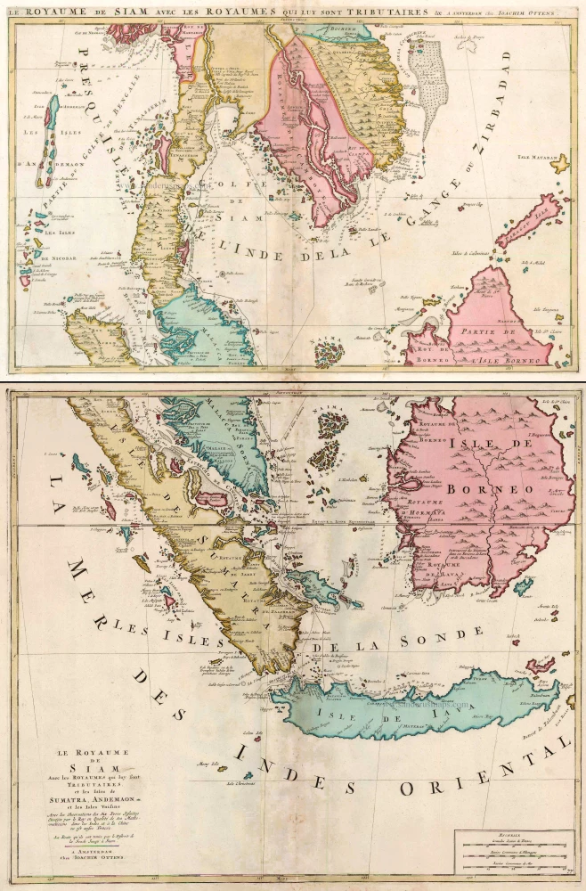 Old, antique map of Southeast Asia by Ottens R. & J. | Sanderus Antique ...