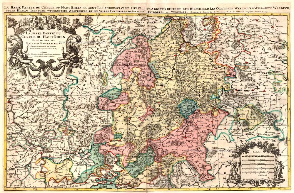 Antique map of Hesse by Jaillot - Covens & Mortier | Sanderus Antique ...