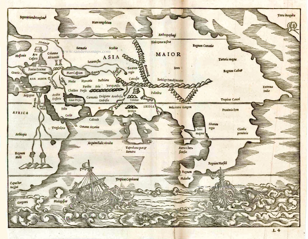 Asia by Caius Julius Solinus | Sanderus Antique Maps - Antique Map Webshop