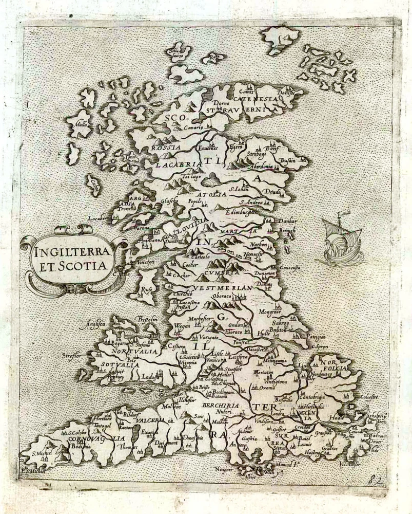 England and Scotland by Giovanni Francesco Camocio | Sanderus Antique ...