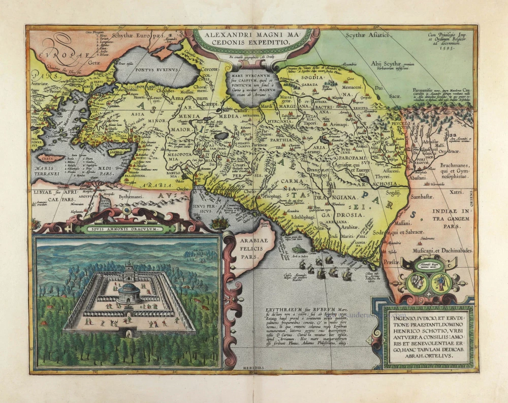 Alexander's Expeditions by Abraham Ortelius. | Sanderus Antique Maps ...