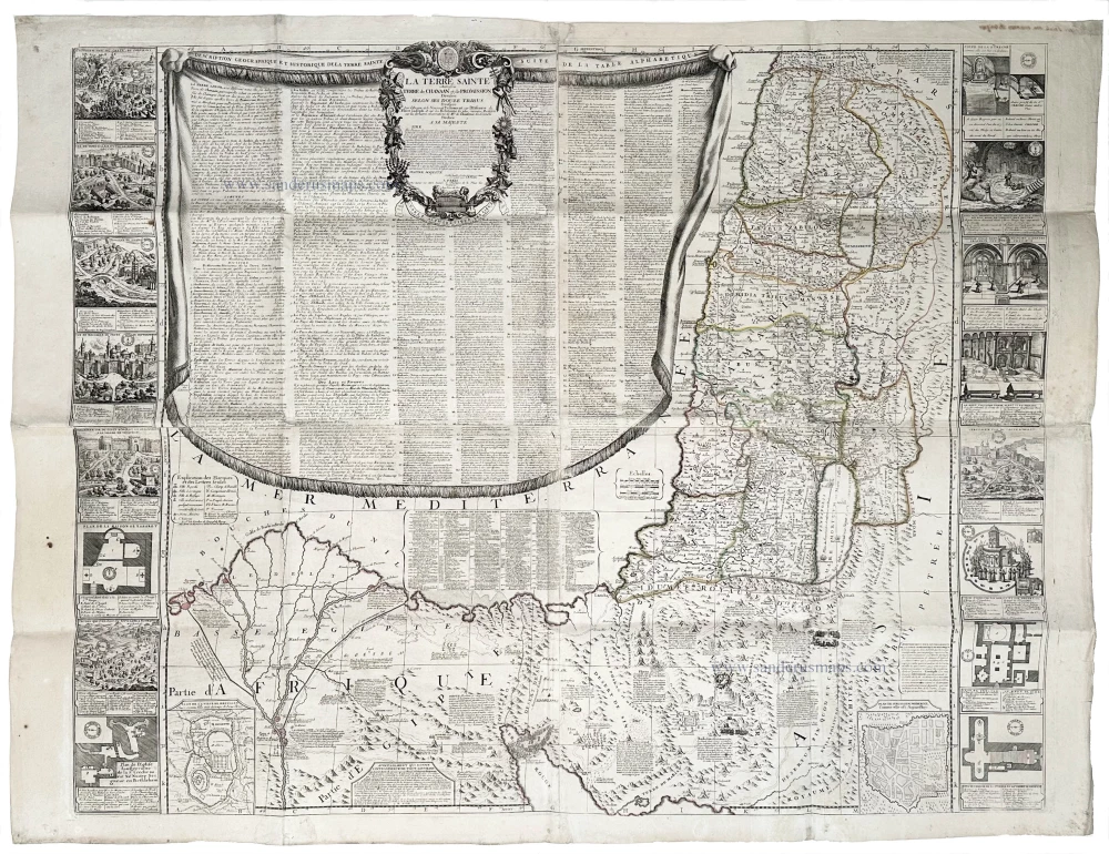 Wall-map of the Holy Land by J.B. Nolin, published by Jean Denis ...